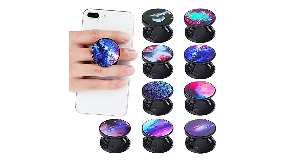 9 Pieces Colorful Cell Phone Grip Holders for Secure Smartphone Use