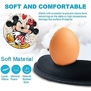 Capriceblue Ergonomic Mouse Pad with Wrist Support Matching a Cute Coaster, Wrist Rest Mouse Pads for Home Office Computer, Laptop, Mac, Comfortable for Easy Typing Pain Relief