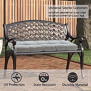 FUNHOME Tufted Loveseat Cushion for Swing, Patio Garden Wicker Loveseat Funiture 1 Pack, Chairs Pad Lounger Seat for Wicker Loveseat Settee 42x18 Inch-Light Gray