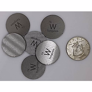 Tungsten (W) 30.68mm Metal Disc - One Troy Ounce