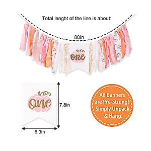 Pumpkin High Chair Banner for 1st Birthday - Our Little Pumpkin Banner, Halloween Birthday Banner, Baby Girl First Birthday Decorations, Fall Party Photo Prop