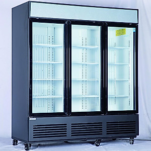 GENERIC Commercial Freezer, 56.5 Cu Ft Three Glass Door Merchandiser Upright Refrigerator Drink Display Freezer for Home or Sale Used,ETL and NSF Approval,71"" Wide, TGDF 70''-ST