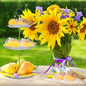 Dansib 25 Set Sunflower Style Mini Soap Cute Handmade Soap for Wedding Party Favors Small Bridal Shower Gifts Sunflower Style Soap Favors with Drawstring Organza Bags Thank You Cards (Yellow)