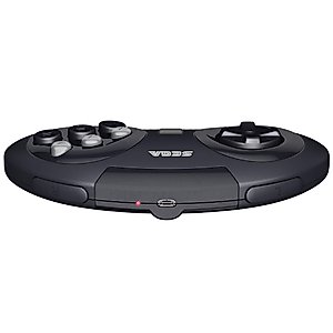 Retro-Bit Sega Genesis 2.4 Ghz Wireless Controller for Sega Genesis Original/Mini, Switch, PC, Mac - Includes Controller, 2 Receivers & Storage Case (Black)
