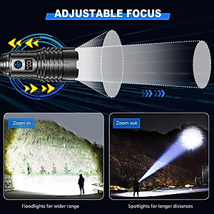 Goreit Flashlights LED High Lumens Rechargeable, 980,000 Lumens XHM77.2 Super Bright Flash Light USB, Handheld Flashlight High Powered,Powerful Flashlight Waterproof for Emergency Camping