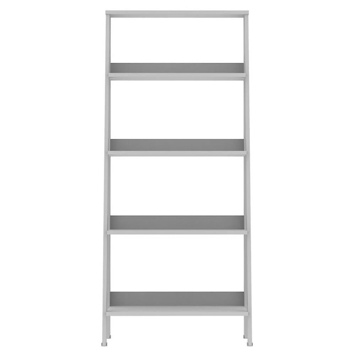 Pemberly Row 4-Shelf Wood Ladder Bookcase in White