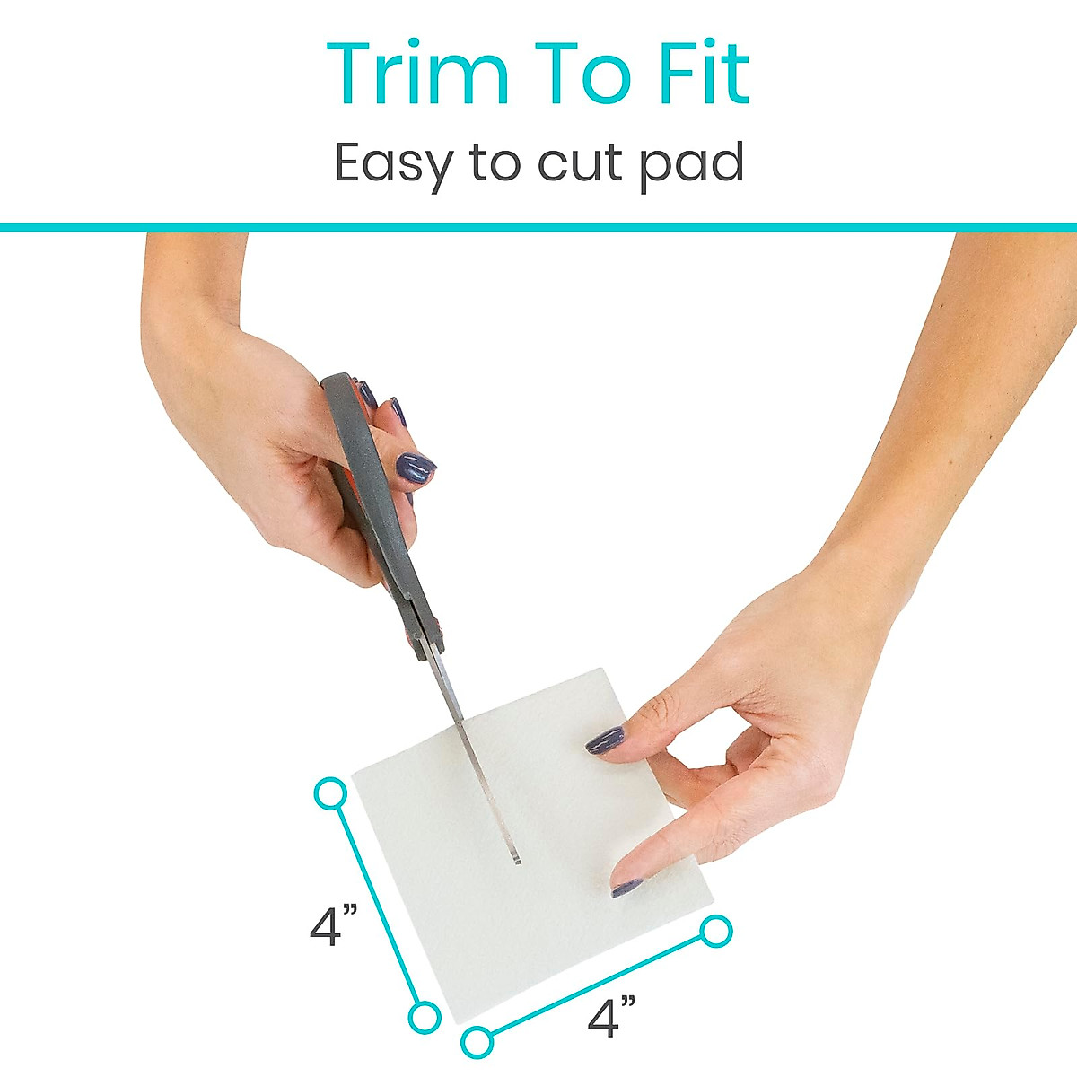 ViveCare Silver Calcium Alginate Wound Dressing - Sterile 4x4 Medical Gauze Pad - Wound Care for Burns, Cysts and Ulcer Treatment - Highly Absorbent Individual Patch - Non-Stick Padding