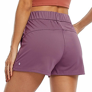 Willit Women's Shorts Hiking Athletic Shorts Yoga Lounge Active Workout Running Shorts Comfy Casual with Pockets Bordeaux M