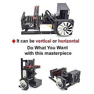 DIY Computer Chassis Bracket Open Motherboard Case Rack M-ATXVertical Horizontal PC Game Chassis Rack Water-Cooled PC Test Bench Creative Overclocking Aluminum Frame Good Heat Dissipation All Black