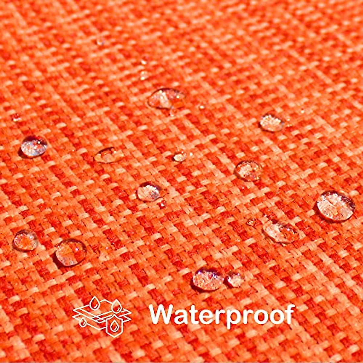 Kevin Textile Pack of 2 Decorative Outdoor Waterproof Fall Throw Pillow Covers Autumn Decorative Lumbar Pillowcases Modern Cushion Cases for Patio Couch Bench 12 x 20 Inch Orange