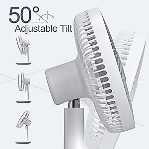 TRILINK 6-Inch Rechargeable Small Desk Fan, Portable Battery-Operated Table Electric Fan with 4 Speed Levels, Personal Mini Fan for Home Bed Study Room Bedroom Office Camping Cooling - Quite & Silent