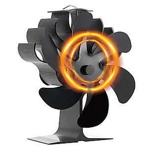 BIVITA Heat Powered Stove Fan, 6 Blade Fireplace Fan for Wood Burning Stove, Heat-Powered WoodStove Fan, Wood Stove Accessories, Quietly Circulating Warm Air