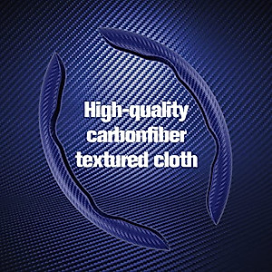 Amiss Car Carbon Fiber Anti-Skid Steering Wheel Cover, Segmented Steering Wheel Protector, Butterfly Steering Wheel Cover, Universal 99% Car Wheel Cover Protector, Car Interior Accessories (Blue)