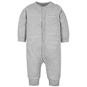 Gerber Baby Boys 3-Pack Coverall Set, Jungle Grey White, 0-3 Months