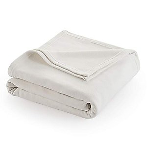 Martex 1B06847 Super Soft Fleece Plush Lightweight Blanket Low Lint Luxury Hotel Style Solid Pet Friendly Bed and Couch Blankets, Twin, Ivory