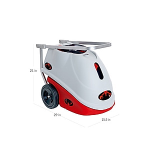 Lobster Sports – Elite Liberty Battery Operated Tennis Ball Machine – Lightweight – Large Wheels - Full-Featured Tennis Ball Thrower – Oscillation – Spin – 2-4 hr Runtime – Charger Included