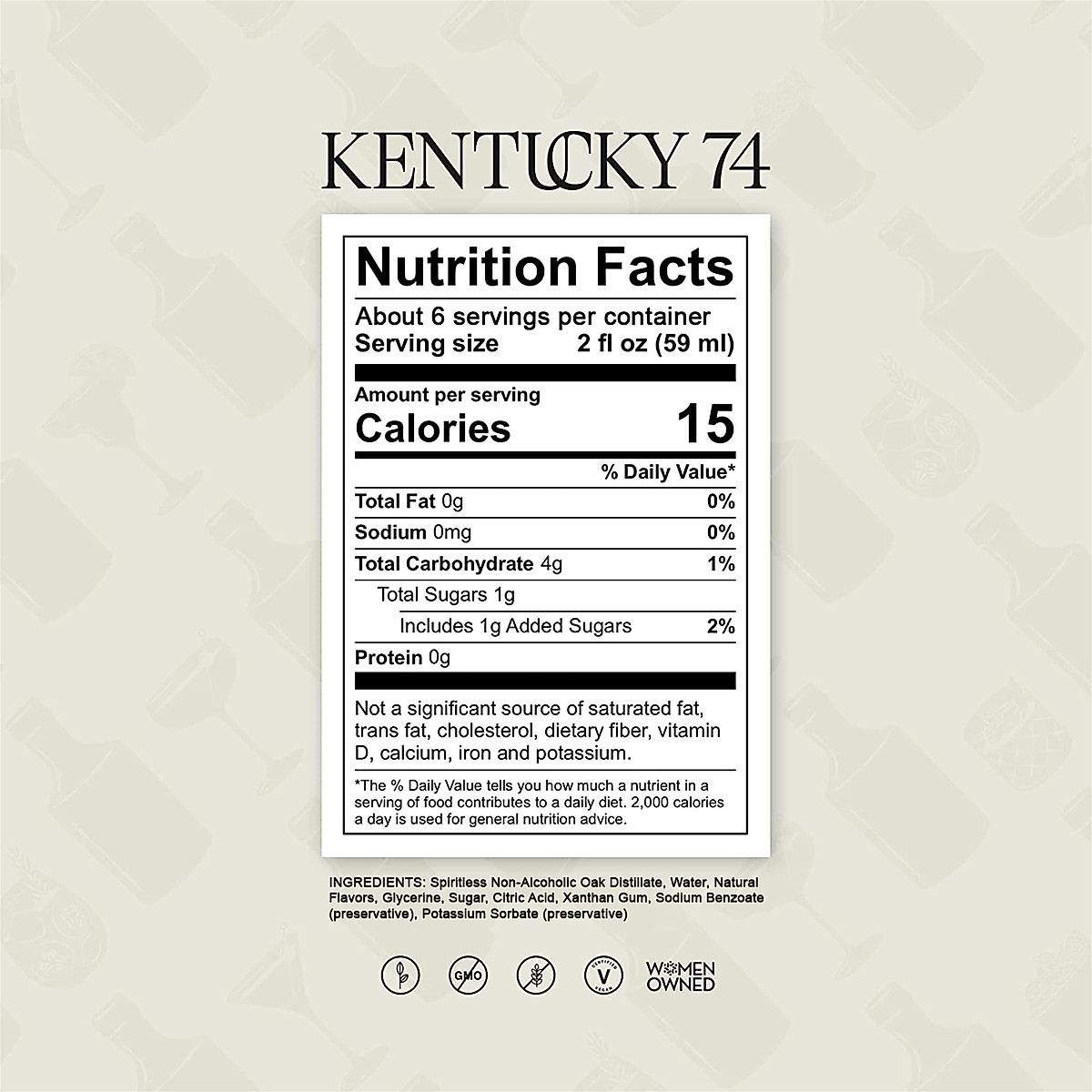 SPIRITLESS Kentucky 74 | Non-Alcoholic Bourbon Whiskey Spirit | Fully Distilled & Award-Winning Mocktail & Cocktail Ingredient | For Halfsies or Fully Spiritless | Non-GMO & Vegan | 700 ml Bottle