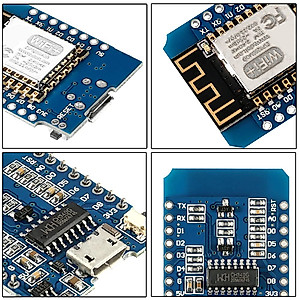5Pcs ESP8266 ESP-12 ESP-12F NodeMcu D1 Module WeMos Lua 4M Bytes WLAN WiFi Internet Development Board Base on ESP8266 ESP-12F Micro USB Connection or Type C Connection Random Send