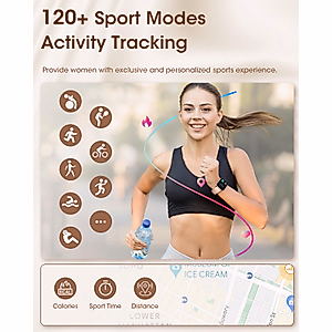 Smart Watches for Women, 1.91" HD Fitness Tracker Watch with Blood Pressure/Heart Rate Monitor, Bluetooth 5.3 Make Calls Smart Watch for Android/iOS Phones, IP68 Waterproof Fitness Watch for Women