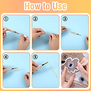 35 Pcs Punch Needle Kit, Punch Needle Tool Adjustable Punch Needle Embroidery Kits Include Wooden Handle Embroidery Pen Set, Big Eye Needles, Punch Needle Cloth - Stocking Stuffers for Adults Beginne