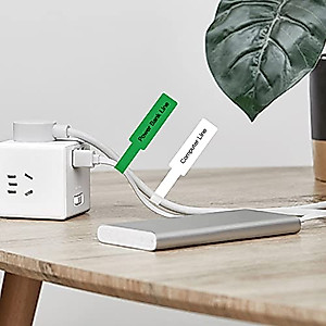 mewmewcat Label,Cable Label Self-Adhesive Thermal Printing Sticker Paper Waterproof Oil-Proof Tear Resistant Label Tape for Cables Wires Jewelry for DP23 Series Thermal Printer Label Maker Machine, 1