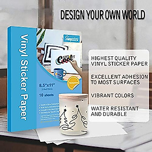 Premium Printable Vinyl Sticker Paper,Transparent 30 Clear Self-Adhesive Sheets,No-Waterproof,Dries Quickly Vivid Colors Decal Paper,Tear Resistant-for Any Epson HP Canon Sawgrass Inkjet Printer