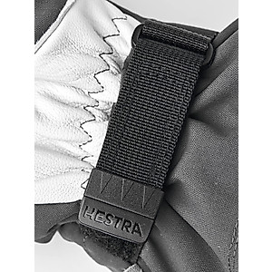Hestra Army Leather Heli Ski Glove - Classic Snow Mitten for Skiing, Snowboarding and Mountaineering, Grey, 8