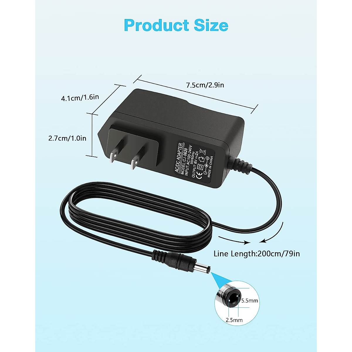 Aclorol 6V 2A Power Supply 12W 6V 1.5A 1A 0.5A 500mA AC/DC Adapter Universal Charger AC 100V-240V to DC 6 Volt 2 amp Repalcement Charger for Elliptical Monitor and More DC 6V Devices