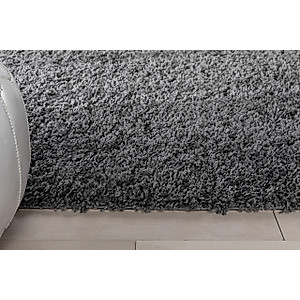 Well Woven Elle Basics | Emerson Shag Charcoal Grey | Textured Area Rug (6'7" x 9'6")