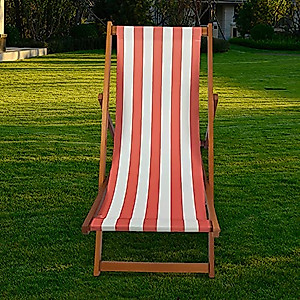 Sybrioka Patio Sling Chair, Recling Camping Chairs, Folding Lounge Chair, Adjustable Backrest, 220 Lbs Weight Capacity