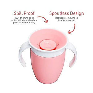 Munchkin Miracle 360 Trainer Cup, 7 Ounce 1-Pack - Pink by Munchkin