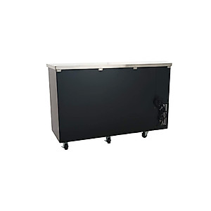 Peak Cold 60" Glass Door Back Bar Cooler; Counter Height Refrigerator with 2 Glass Doors
