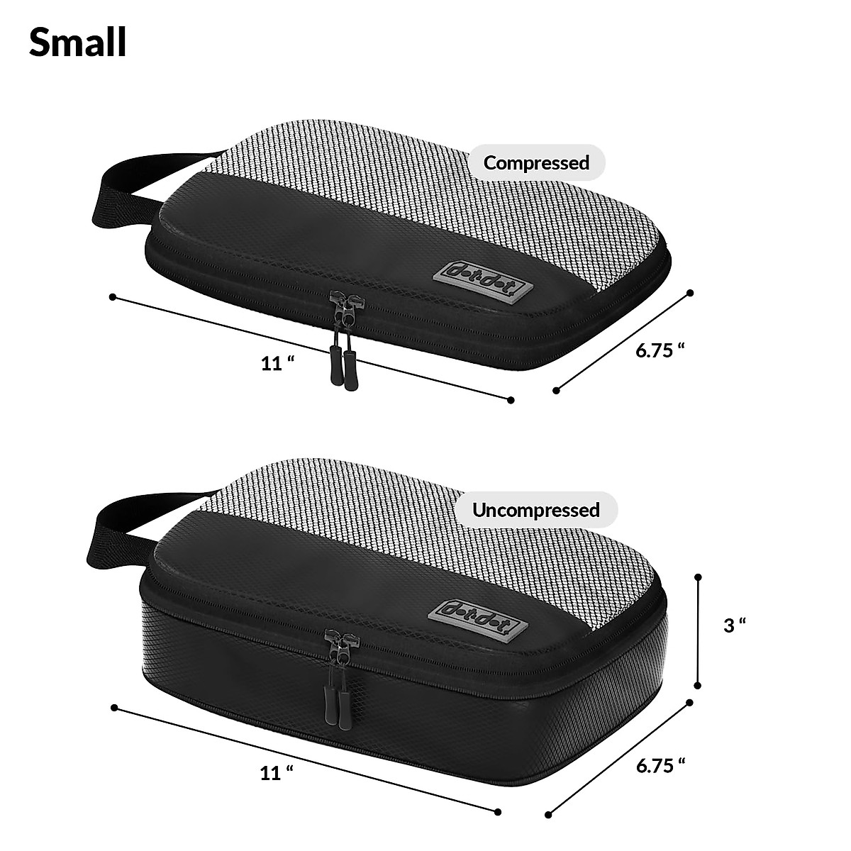4pc Small Compression Packing Cubes for Suitcases - Carry-on & Compression Cubes - Luggage Packing Bags for Travel