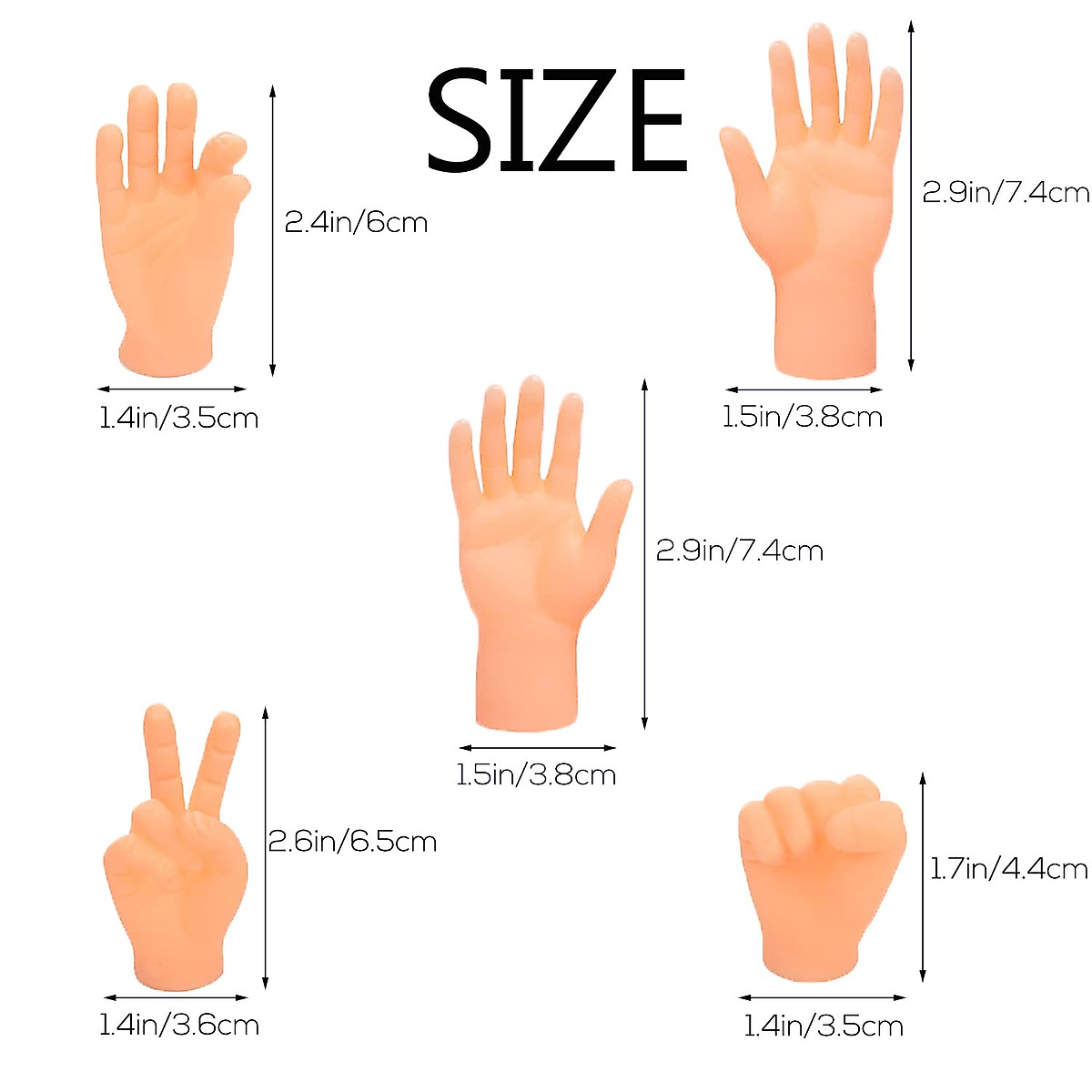 14 Pack Tiny Finger Hands,Flat Hand Style Mini Hand Finger Puppets,Fun and Realistic Little Finger Hands for Puppet Show,Gag Performance