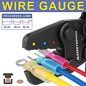 haisstronica Crimping Tool For Heat Shrink Connectors,AWG 22-10 7Inch Ratcheting Wire Crimper Tool