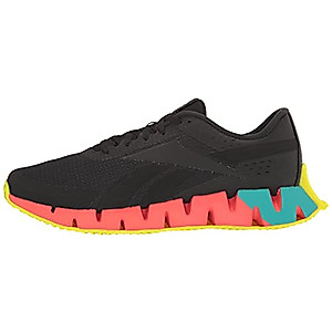 Reebok Men's Zig Dynamica 2.0 Sneaker, Black/Orange Flare/Acid Yellow, 10.5