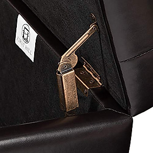 FIRST HILL FHW Deep Tufting Storage Ottoman, Espresso