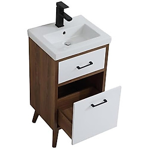 Elegant Kitchen and Bath 18 inch Bathroom Vanity Cabinet - Matte White