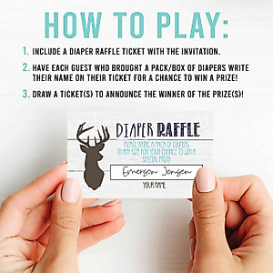 Hadley Designs 25 Baby Shower Diaper Raffle Tickets For Baby Shower Boy - Deer Baby Shower Games For Boys, Diaper Raffle Cards, Baby Raffle Tickets, Baby Shower Invitation Inserts, Baby Shower Ideas