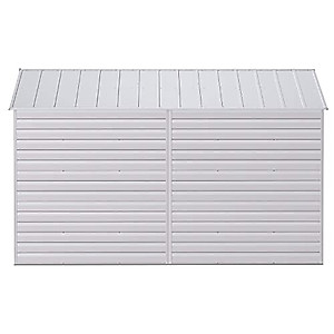 Arrow Select 10' x 12' Outdoor Lockable Steel Storage Shed Building, Flute Grey