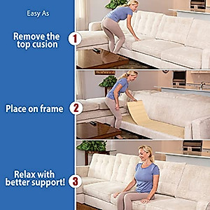Product Trend Furniture Fix Steel for Chair, Sofa, Loveseat, Mattress, or Couch-Cushion Support, Supercomfortable Nonslip Adjustable Seat Support, Extend Furniture Life, (66 x 17) Inches Deep (Beige)