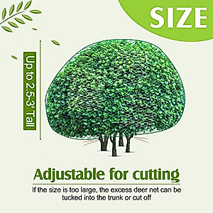 6 Pcs Deer Netting up to 2.5-3' Tall, Bird Netting for Garden Protect Plants Fruit Trees, Reusable Plastic Trellis Netting Fencing with 10 Cord Locks 2 Ropes to Repel Deer Poultry from Tree Shrub