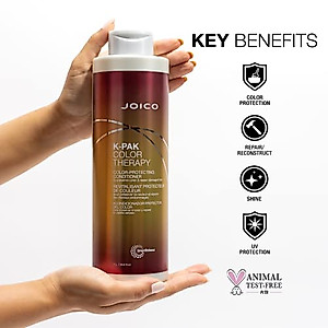 K-PAK Color Therapy Color-Protecting Conditioner | For Color-Treated Hair | Boost Shine & Elasticity | Repair Breakage | Rebuild Damaged Hair | With Keratin & Argan Oil | 33.8 Fl Oz