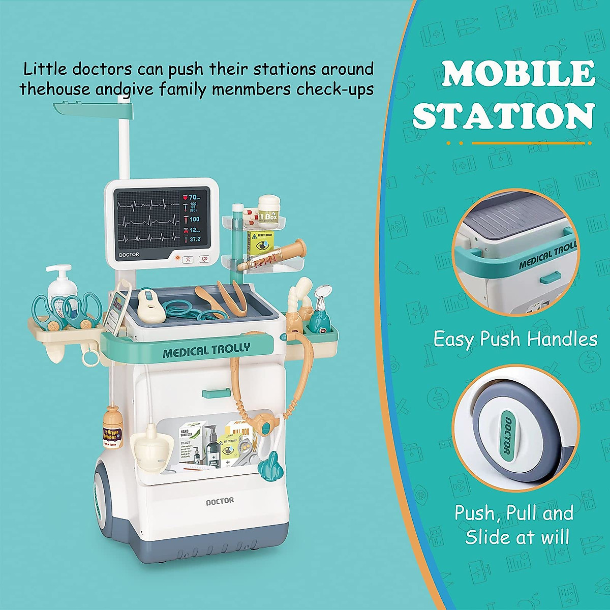 Deluxe Doctor Kit for Kids - 24 Piece Pretend Medical Station Toy Set with Play Stethoscope and Medical Instruments - Perfect Role Play Gift for Toddlers and Young Children