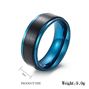 LOVERSRING Couple Ring Bridal Set His Hers Women Black Gold Filled Blue Agate Men Stainless Steel Wedding Ring Band