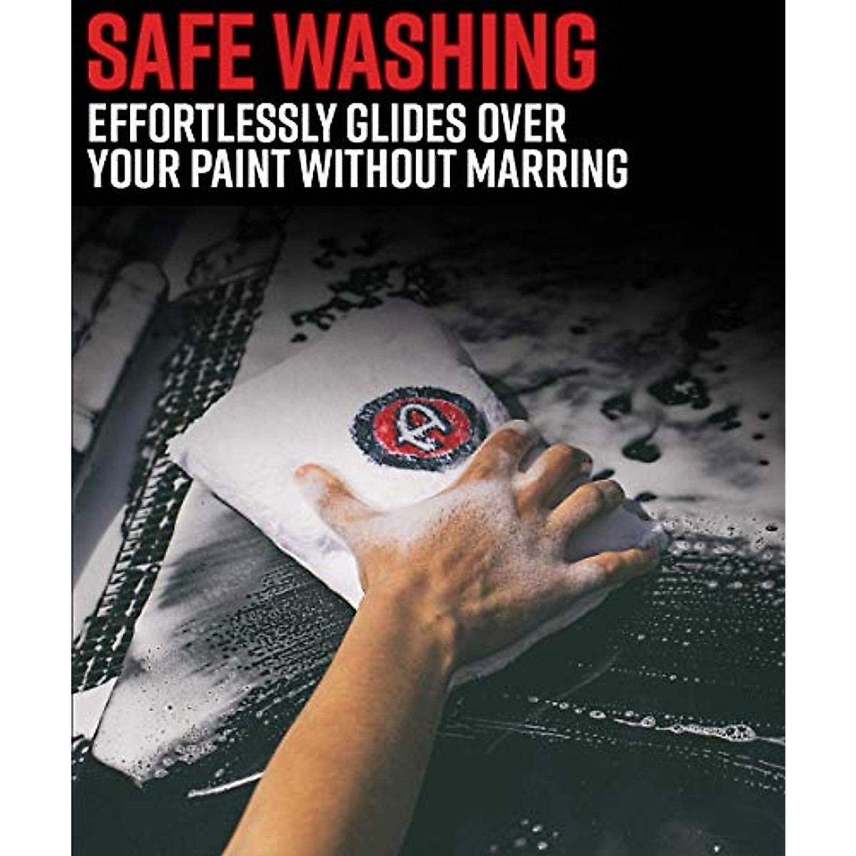 Adam's Microfiber Car Wash Sponge – Premium Scratch Free Microfiber Mitt for Car Cleaning | Car Detailing Accessory Works with Bucket, Car Shampoo Soap, Foam Cannon or Foam Gun | Boat RV Motorycle