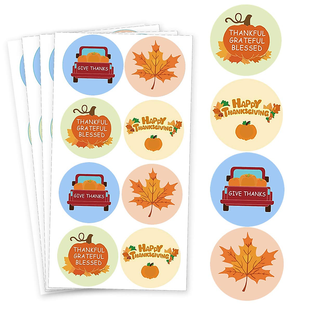 Thanksgiving Party Stickers,Happy Thanksgiving Gift Tags,Happy Fall Y'all Stickers,Thank You Stickers,1.5 Inch 504Pcs