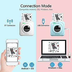 BISOFICE PAPERANG Pocket Printer BT Wireless Thermal Printer Portable Mobile Printer 200dpi for Photo Picture Receipt Memo Note Label Sticker Compatible with Android iOS Windows Mac