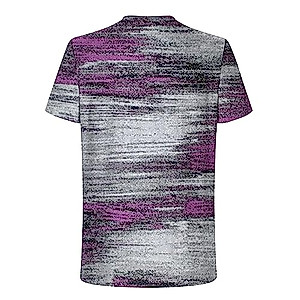 Sudadera para Hombre 2023 Fashion Camiseta Talla Grande Hombre Camiseta Estampado de teñido anudado Blusa Camisetas de Manga Corta Cuello Redondo QA1-Purple XX-Large