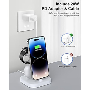 Charging Station for Multiple Devices - ADADPU 3 in 1 Wireless Charger Stand for Apple Watch Series 8/7/6/5/4/3/2/SE Phone Charging Dock for AirPods iPhone 14/13/12/11 Pro X Max XS XR 8 7 Plus